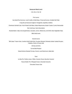 Charleston Restaurant Week 2023: Menus, Dates