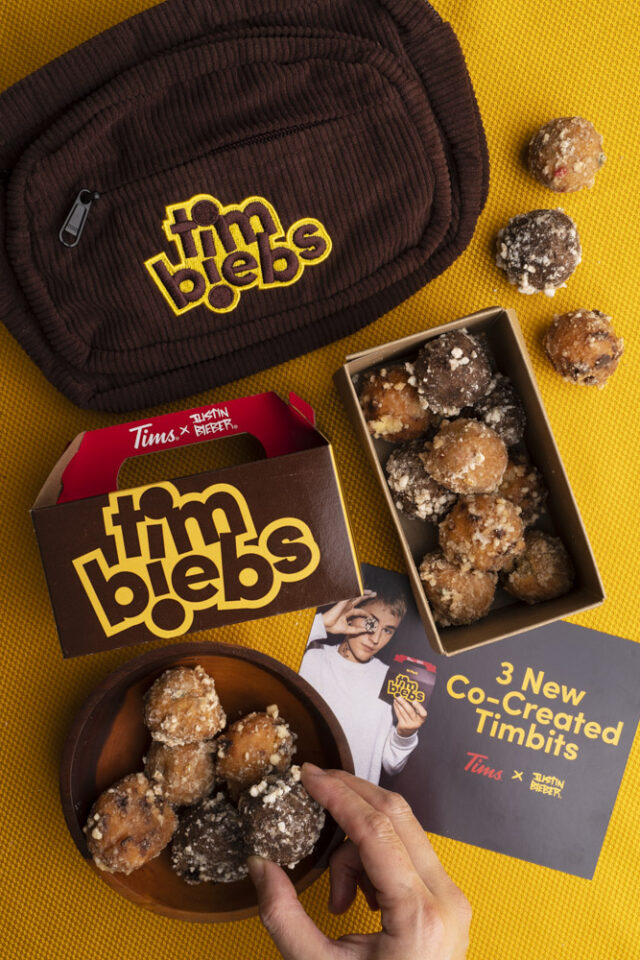 Timbiebs Timbits Flavours, Merch: Tim Hortons Justin Bieber Collab 2021