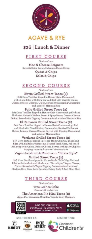 Greater Cincinnati Restaurant Week 2023 Fall: Menus, Dates