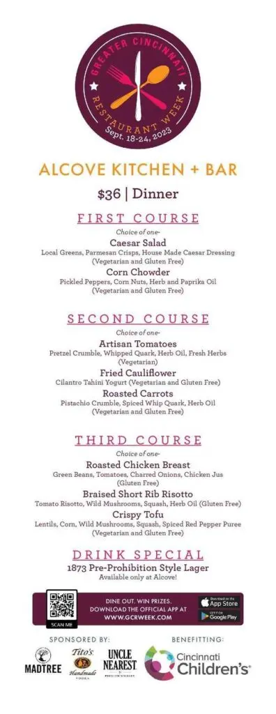Greater Cincinnati Restaurant Week 2023 Fall: Menus, Dates
