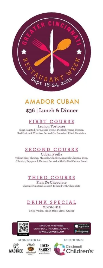 Greater Cincinnati Restaurant Week 2023 Fall: Menus, Dates