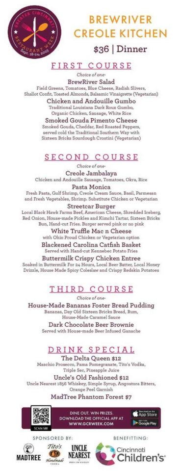Greater Cincinnati Restaurant Week 2023 Fall: Menus, Dates