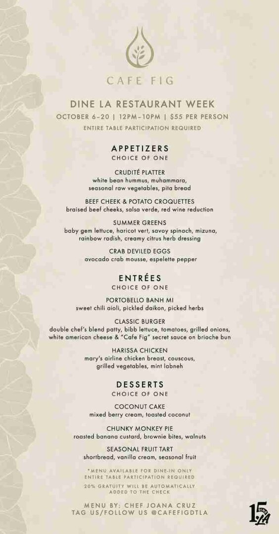 Dine LA 2023 Restaurant Week Fall: Menus, Dates, Highlights