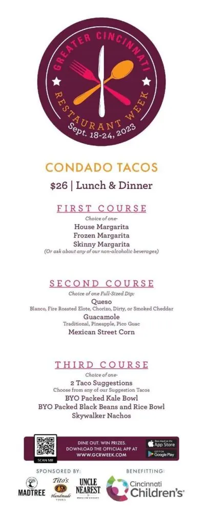 Greater Cincinnati Restaurant Week 2023 Fall: Menus, Dates