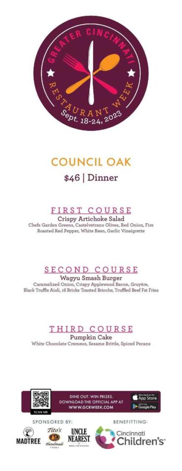 Greater Cincinnati Restaurant Week 2023 Fall: Menus, Dates