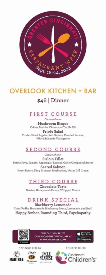 Greater Cincinnati Restaurant Week 2023 Fall: Menus, Dates