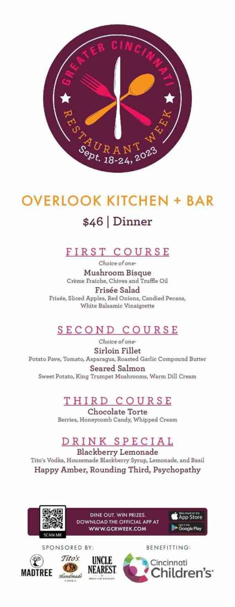 Greater Cincinnati Restaurant Week 2023 Fall: Menus, Dates