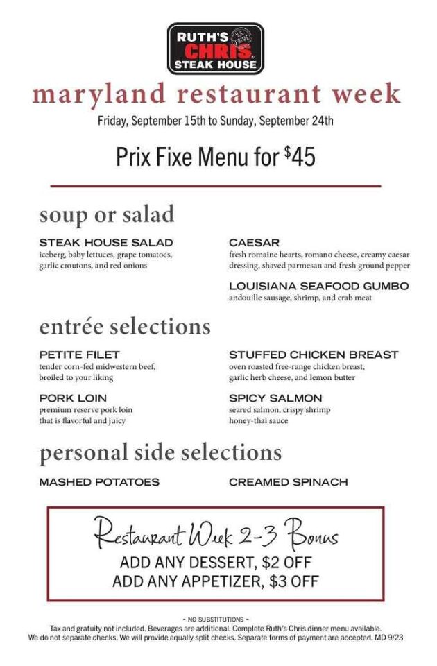 Maryland Restaurant Week 2023: Menus, Dates