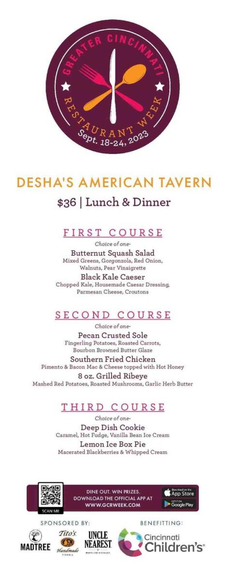 Greater Cincinnati Restaurant Week 2023 Fall: Menus, Dates