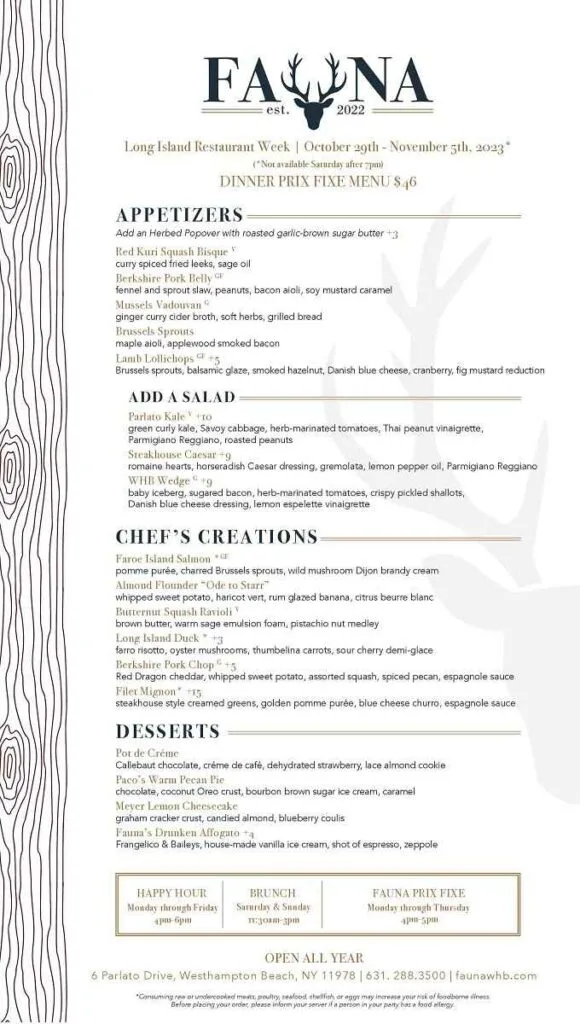 Long Island Restaurant Week 2023 Fall Edition: Menus, Dates