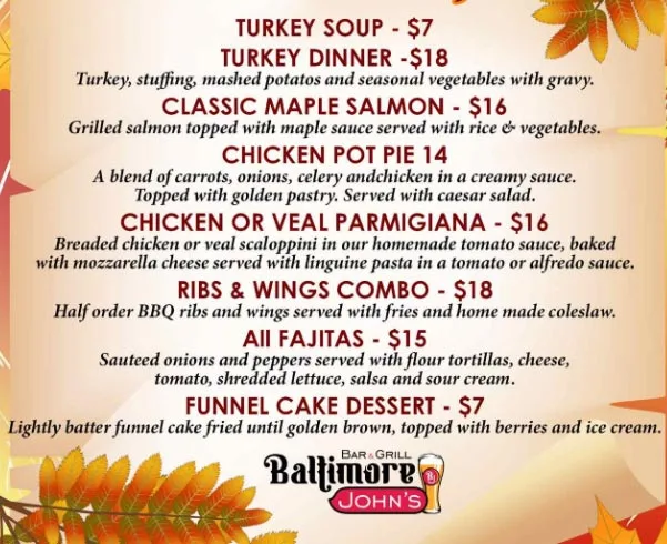 Thanksgiving Baltimore 2023: Dinner, Turkey to Go, Restaurants