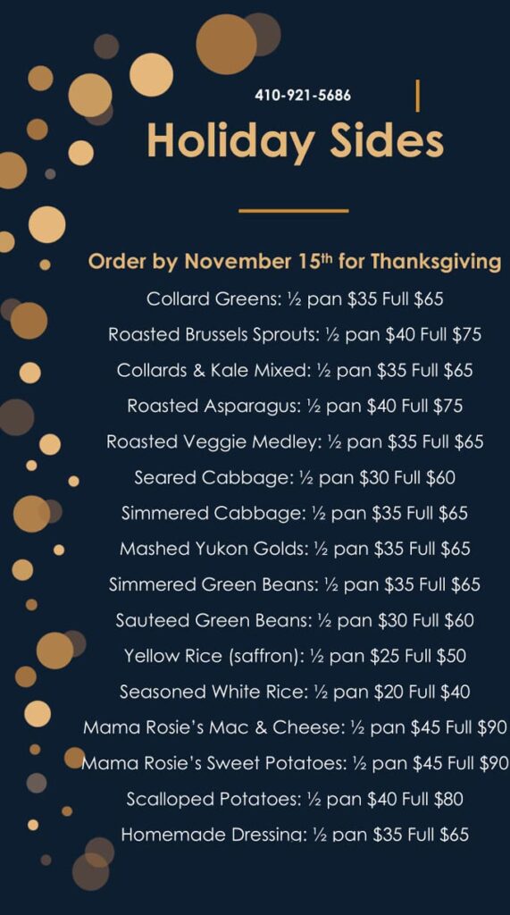 Thanksgiving Baltimore 2023: Dinner, Turkey to Go, Restaurants