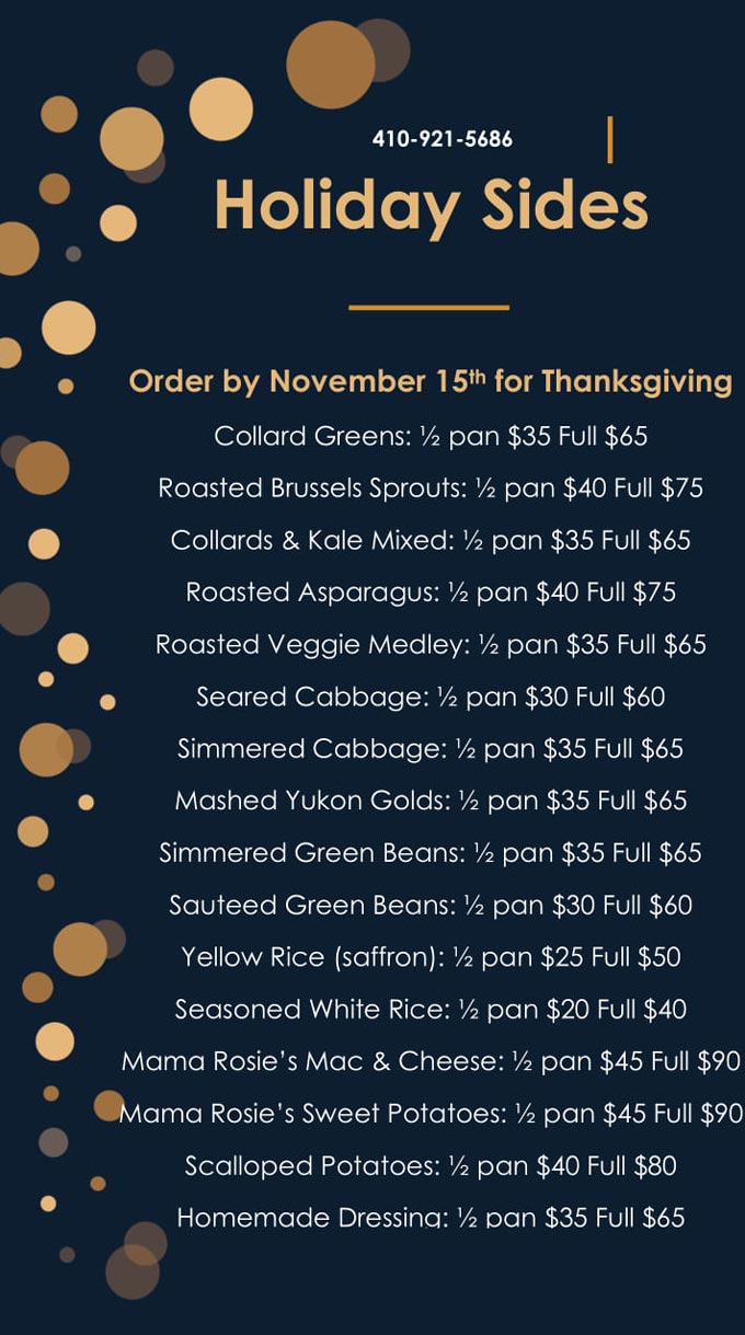 Thanksgiving Baltimore 2023: Dinner, Turkey to Go, Restaurants