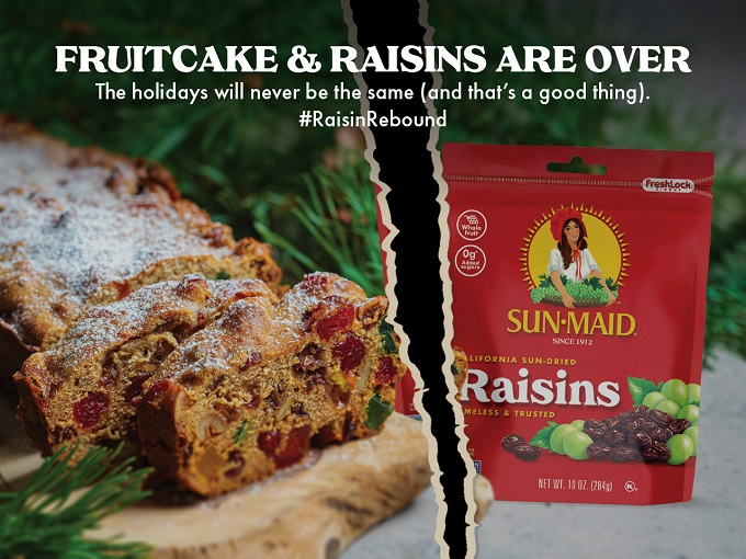 Sun-Maid Breaks Up with Fruitcake This Holiday Season - Foodgressing