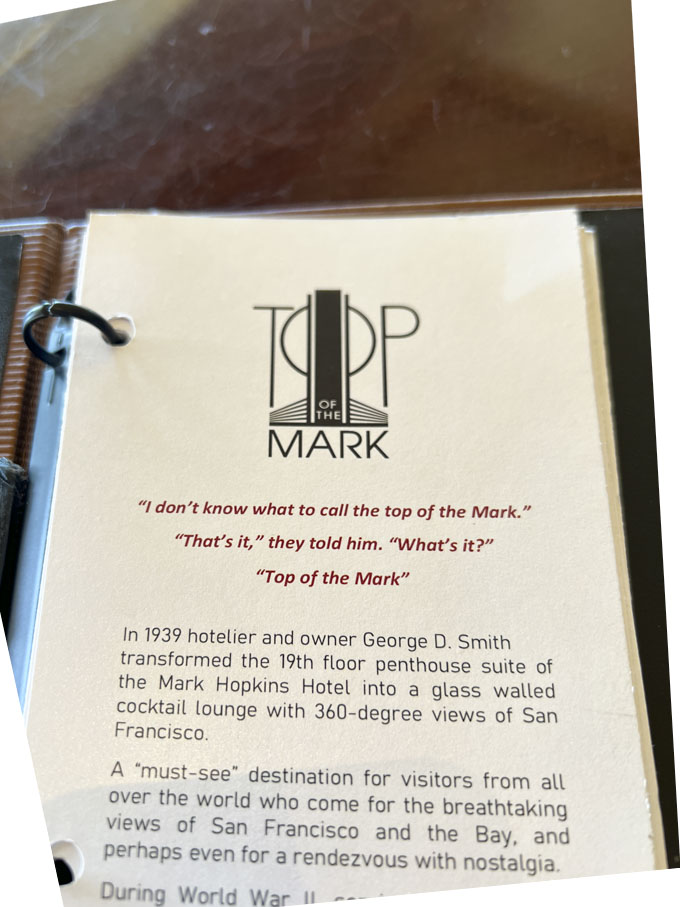 Top of the Mark San Francisco - Foodgressing