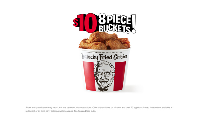 KFC USA Deals: Free Wrap in App, $5 10 pc. Nuggets & $10 8 pc. Bucket