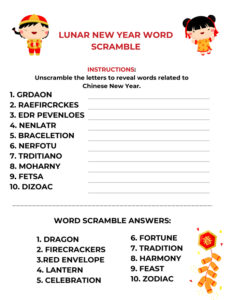 Chinese New Year Printables Free: Colouring Pages, Word Search, Bingo