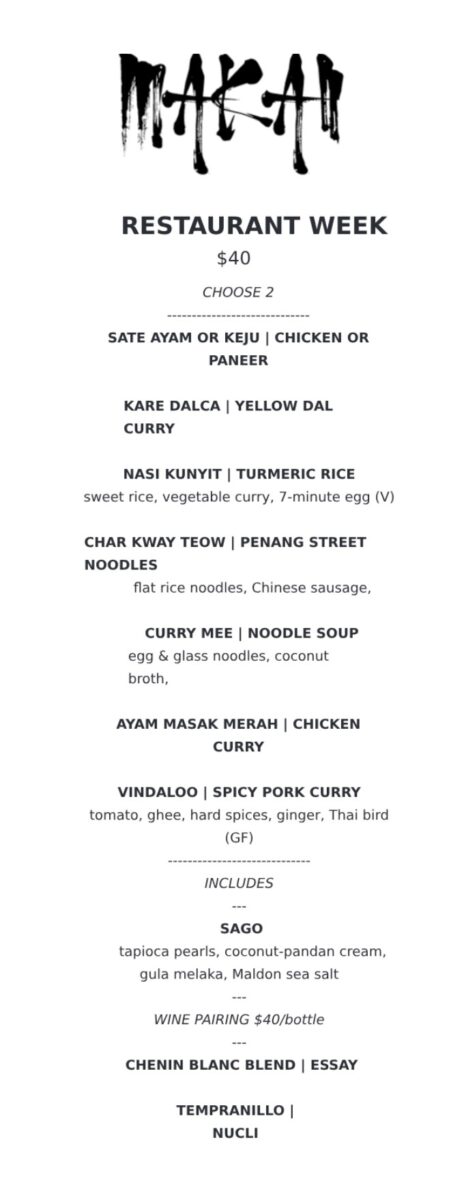 Metropolitan Washington Restaurant Week 2024 Winter Highlights