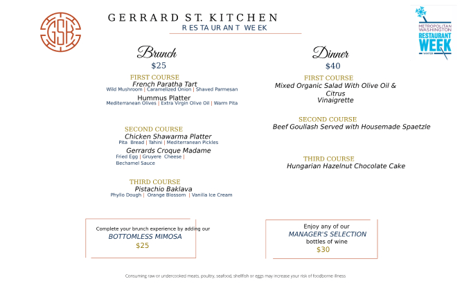 Metropolitan Washington Restaurant Week 2024 Winter Highlights