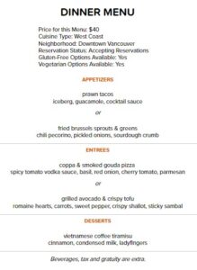 Dine Out Vancouver 2024 BC: Dates, Menus, Restaurants, Offers