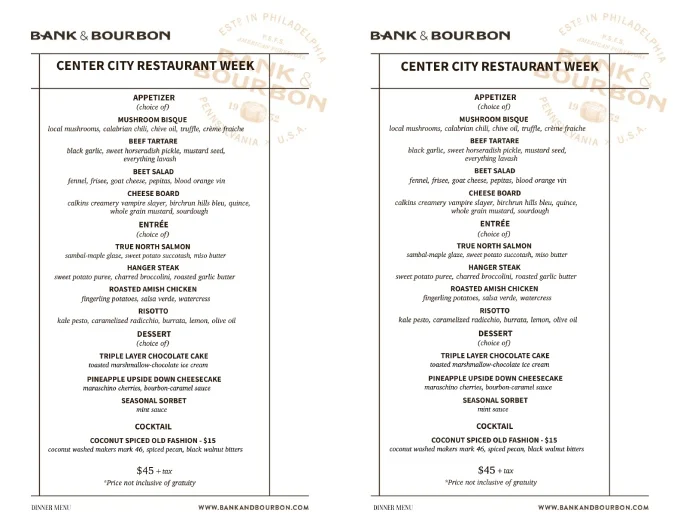 Center City District Restaurant Week 2024: Menus, Dates - Foodgressing