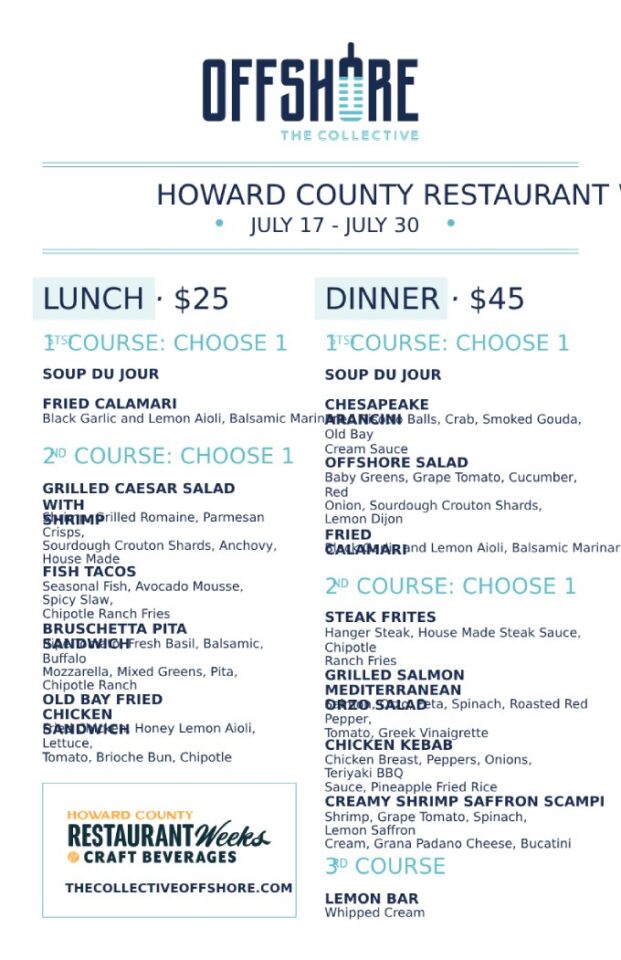Howard County Restaurant Weeks 2024: Menus, Dates - Foodgressing