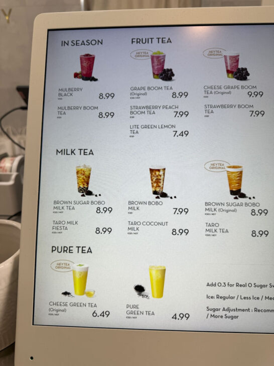 HeyTea Burnaby Crystal Mall - What We Tried - Foodgressing