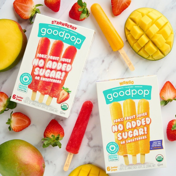 Goodpop new, no added sugar Junior Pops - Mango & Strawberry