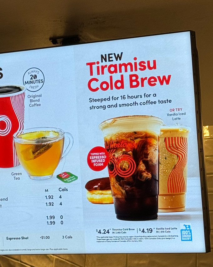 Tim Hortons Tiramisu Cold Brew + Espresso-Infused Foam