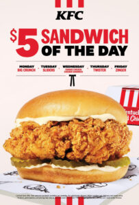 KFC Canada $5 Sandwich of the Day on until July 1 - Foodgressing