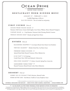 Metropolitan Washington Restaurant Week Winter 2025: Menus, Dates