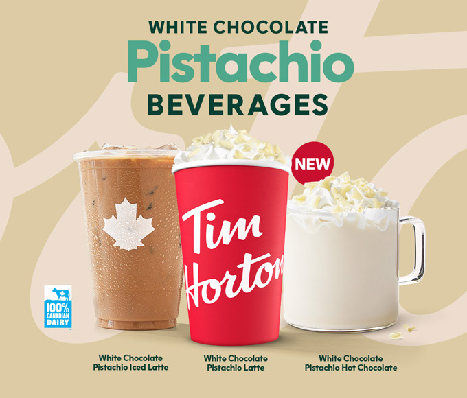 Tim Hortons New White Chocolate Pistachio Beverages - Foodgressing